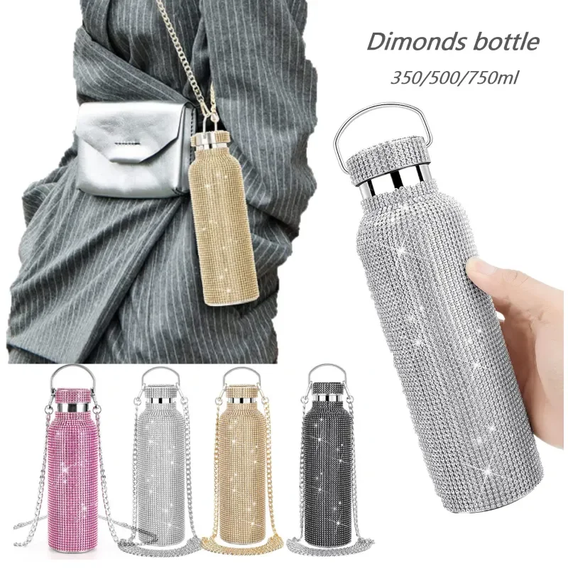Bottiglia-d-acqua-Thermos-diamantata-in-acciaio-inossidabile-350ml ...