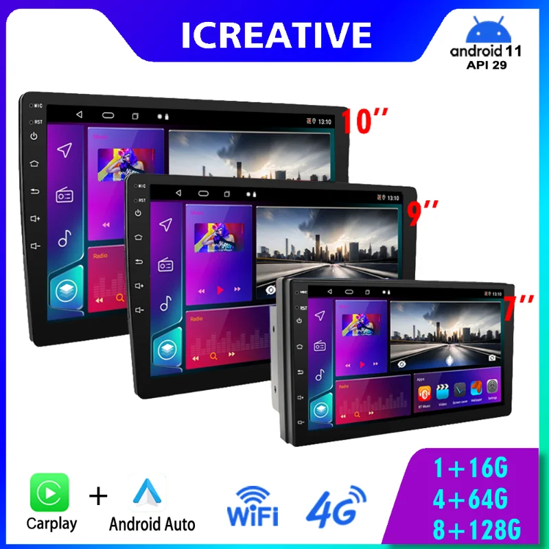Universal-Multimedia-Car-Radio-com-tela-Android-7-9-10-WiFi-2-Din ...
