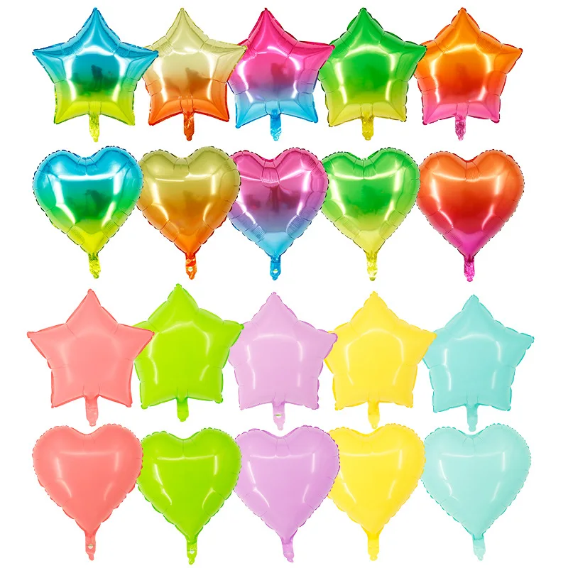 50pcs-Heart-shaped-Pentagon-Balloon-Rainbow-Star-Balloon-Gradient-Color ...