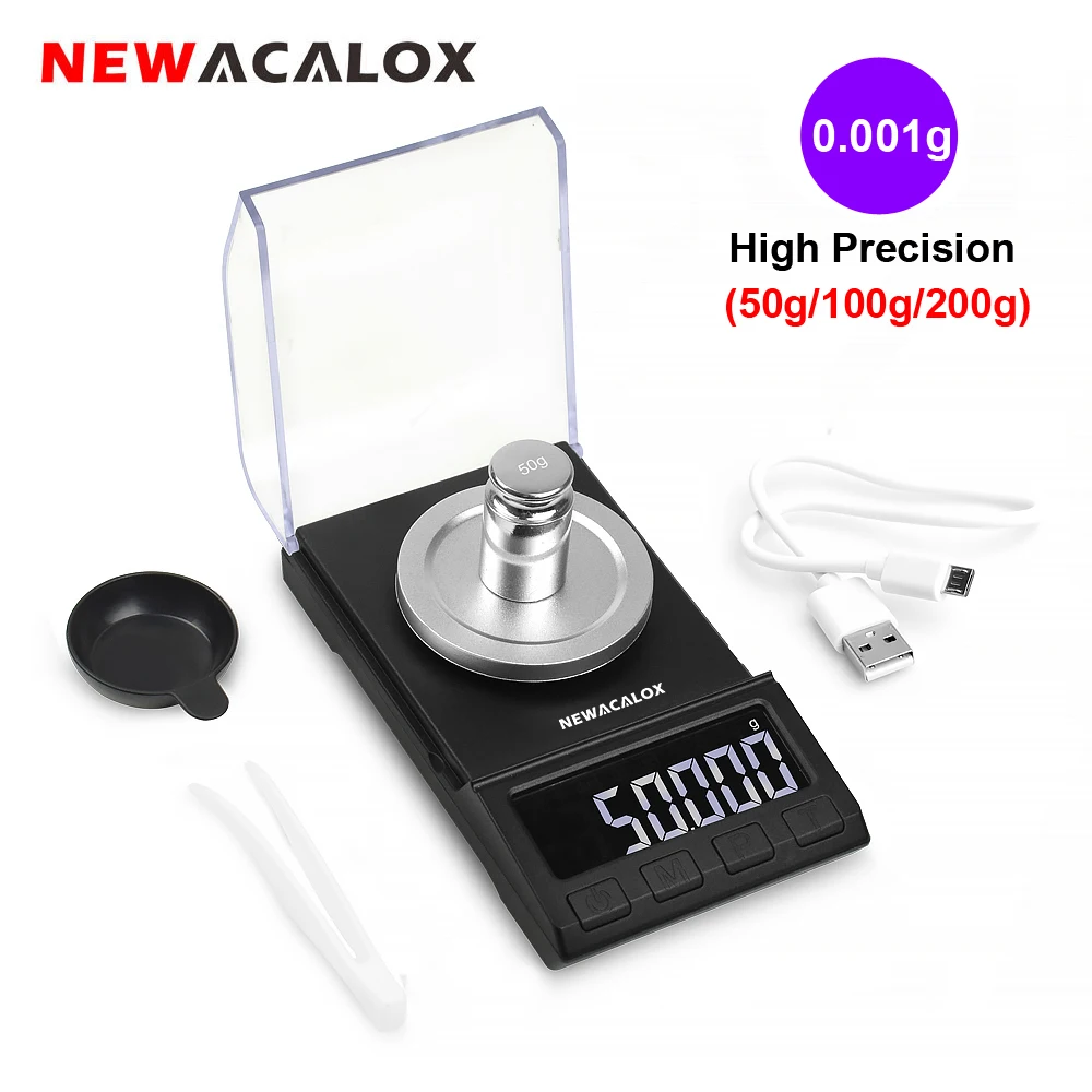 Newacalox Digital Milligram Jewelry Scale 0.001g Precision Electronic ...