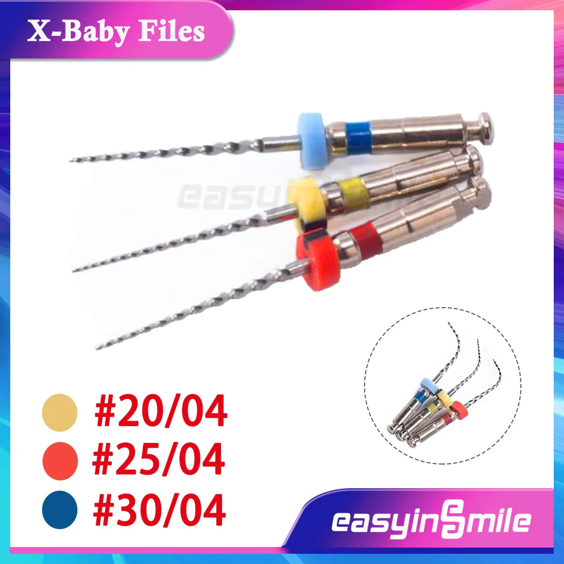 Easyinsmile 3Pcs Pediatric Endodontic Files 16MM Dental X-Baby Endo ...