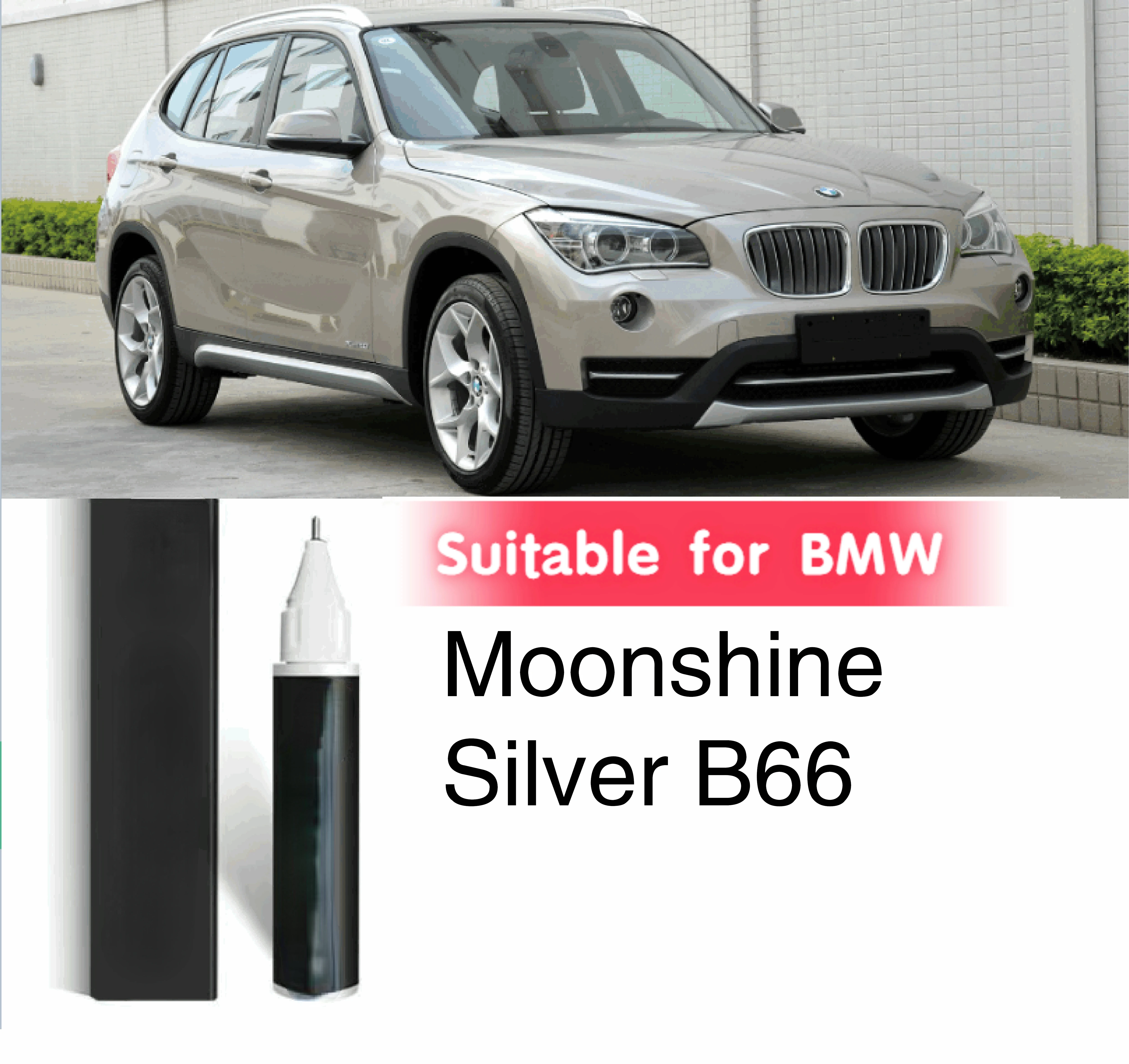 Paint Touch-up Pen Suitable for BMW Moonlight Silver B66 Kaimi Silver ...