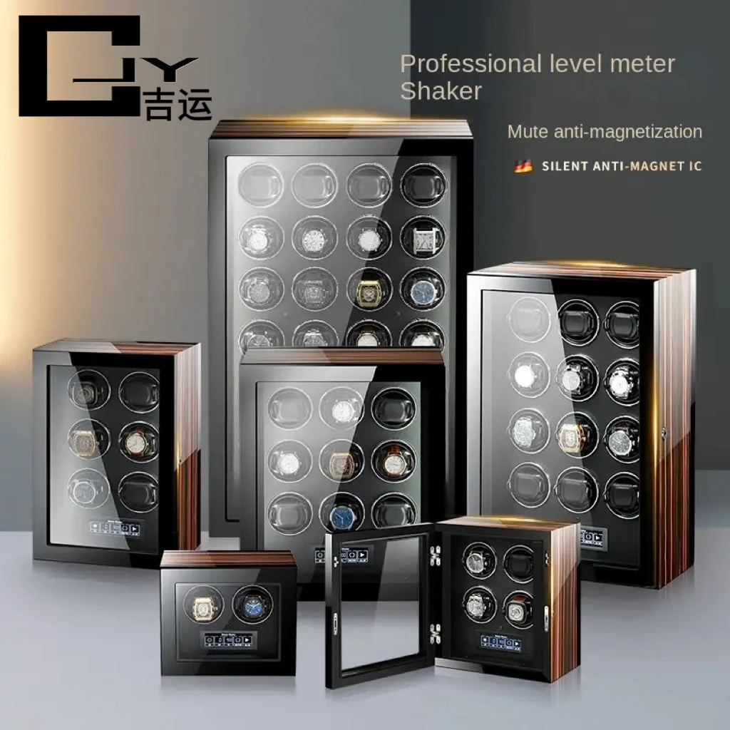 Luxury-automatic-watch-winder-safe-LCD-touch-screen-and-wooden-watch ...