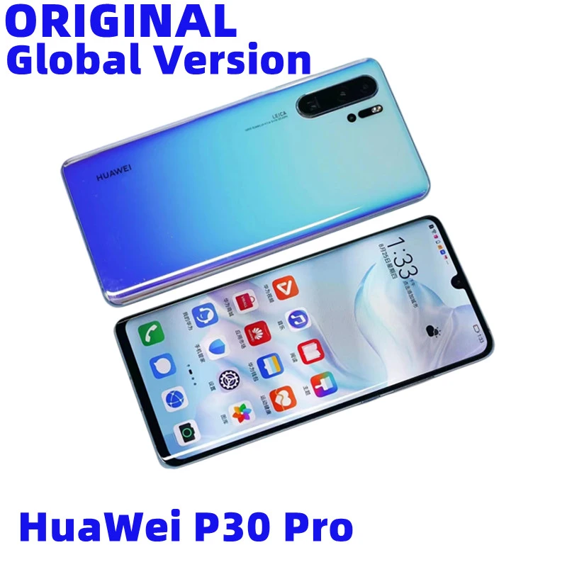 HuaWei P30 Pro Smartphone Global Version 40W Super Charger Kirin 980 NFC Wireless Charge 6.47 ...