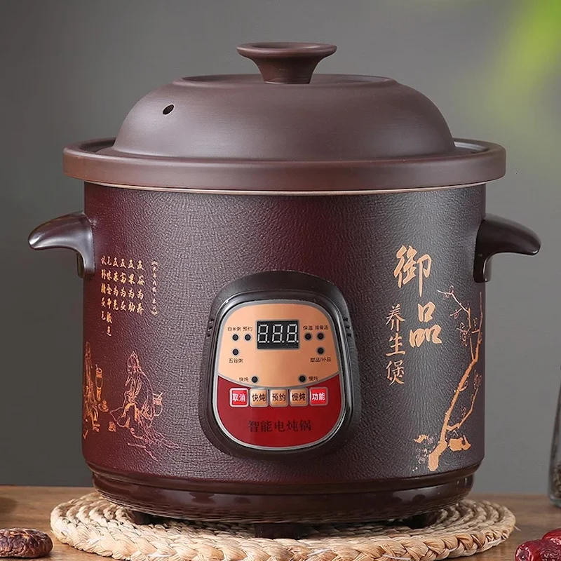 6L-electric-slow-cooker-Purple-clay-Stew-pot-Home-appliances-Automatic ...