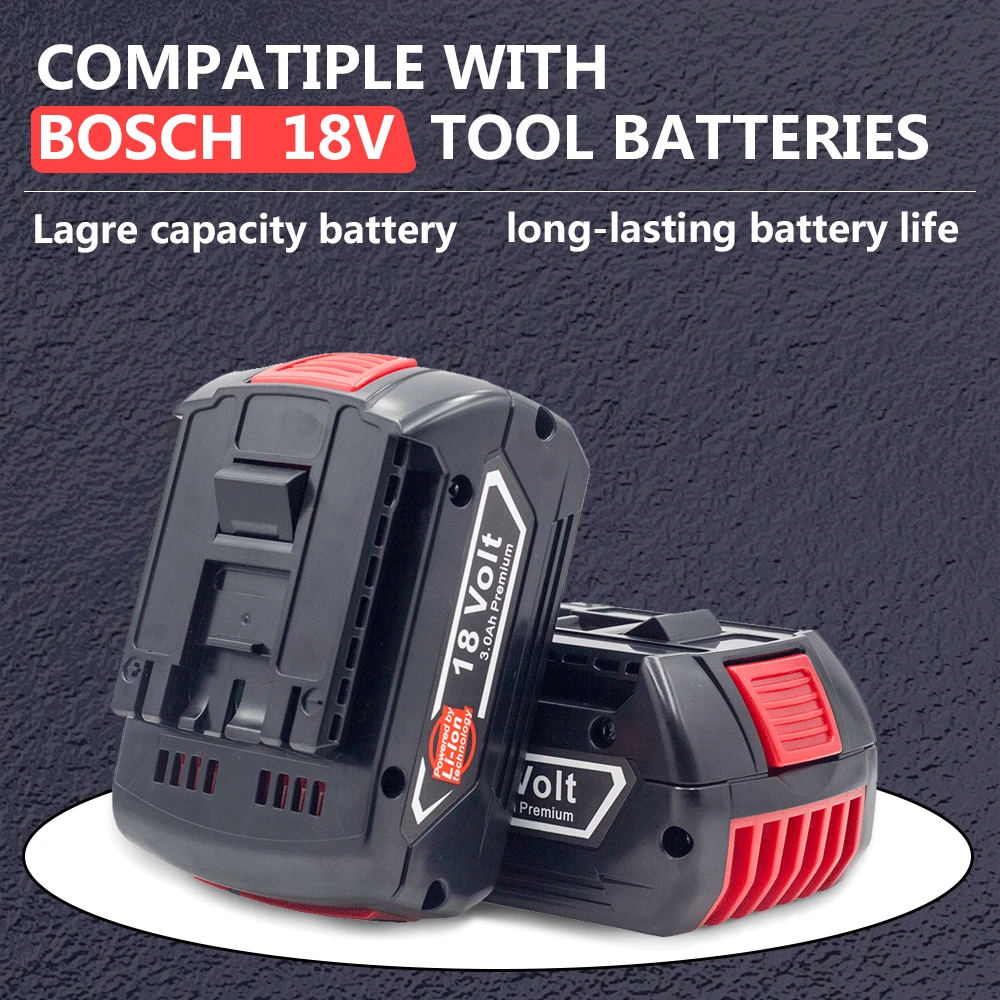 18V 3.0/4.0/5.0Ah Rechargeable Lithium Battery for Bosch 18650 ...