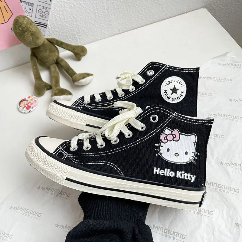 Sanrios Kawaii Anime Hallo Kitty Cartoon High Top Leinwand Schuhe ...