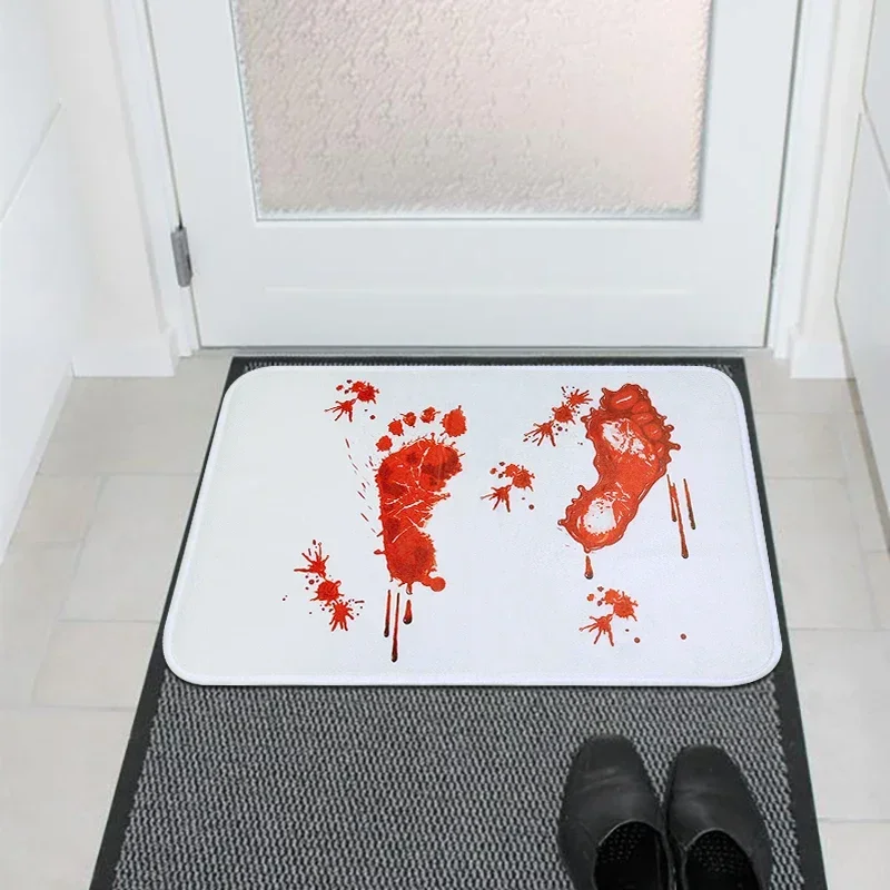 Blood-Bathmat-Bloody-Footprints-3D-Bathroom-Floor-Bath-Mat-Carpet-Non ...