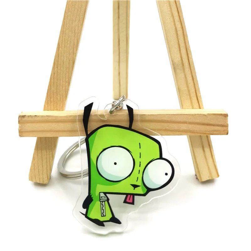 Invader Zim Creative cartoon key chain charm metal couple bag car key ...