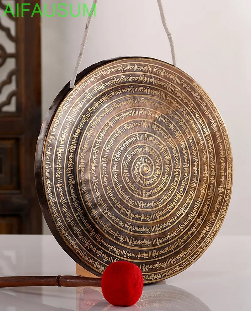 40cm-60cm-Nepal-Hand-hammering-Copper-Gong-Om-mani-padme-hum-Yoga ...