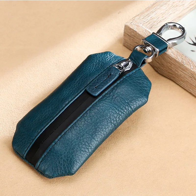 New-Key-Holder-Wallet-Genuine-Leather-Unisex-Solid-Key-Wallet-Organizer ...