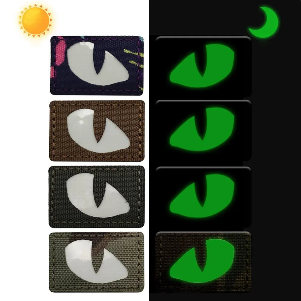 Cat Eyes Tactical Patches Eagle eye Combat Glow In Dark Badge Patch For ...