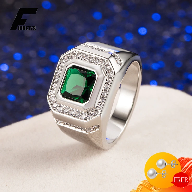 Men Ring 925 Silver Gemstone | Wedding Engagement Accessories - Fashion ...