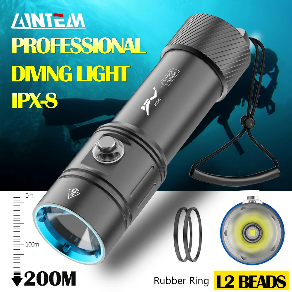 Linterna-de-buceo-de-alta-potencia-luz-profesional-de-buceo-resistente ...