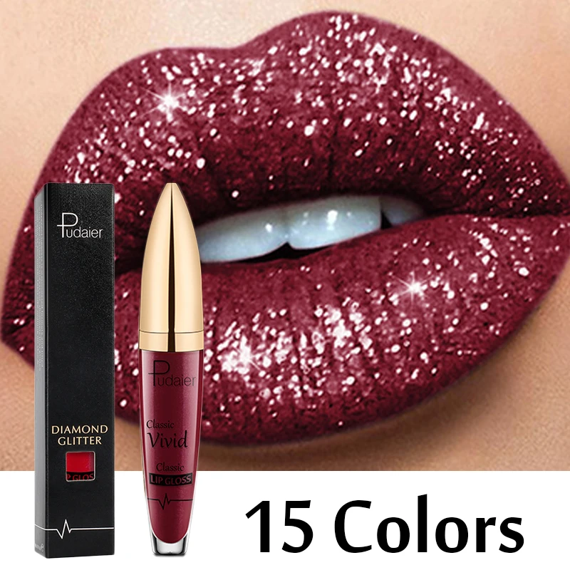 Matte-glitter-l-quido-batons-diamante-brilhante-brilho-labial-prova ...