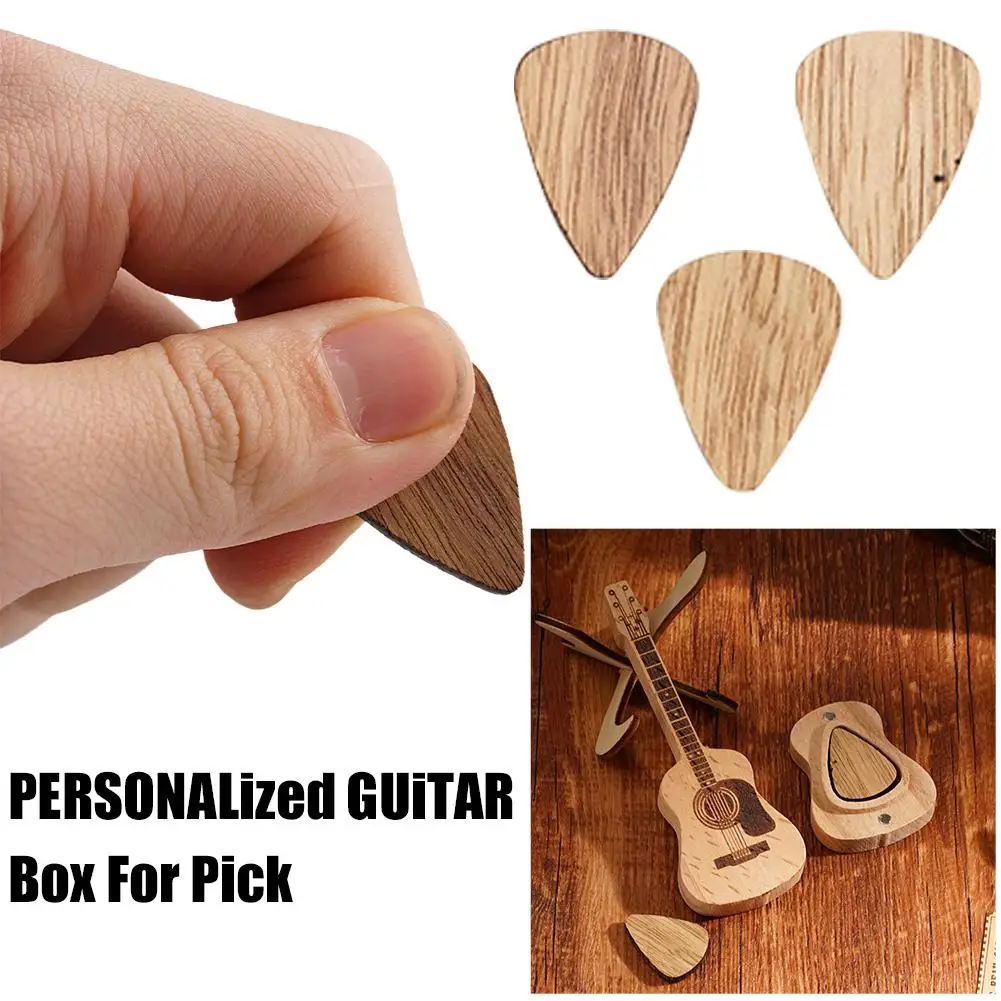 Wooden-Guitar-Picks-Box-Storage-Personalized-Plectrum-Case-Gift-Three ...