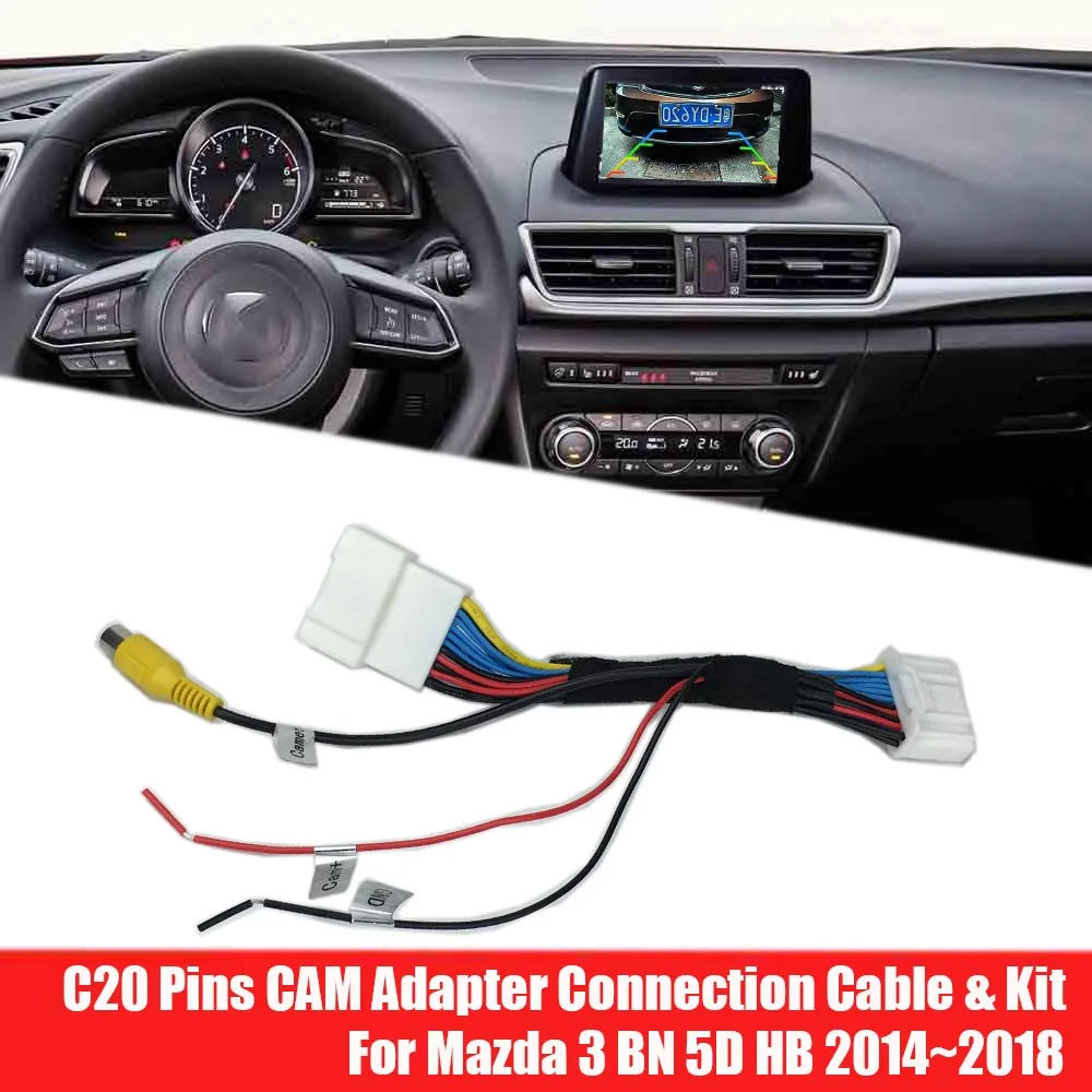 Rear View Camera RCA Video Plug Adapter C20P Cable For Mazda 3 Axela BN ...