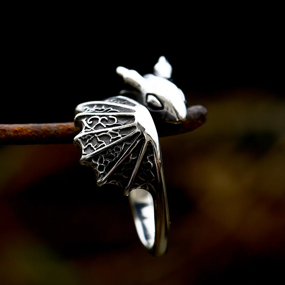 New-Design-Titanium-Steel-Dragon-Ring-Pterosaurs-Sword-Ring-Flying ...