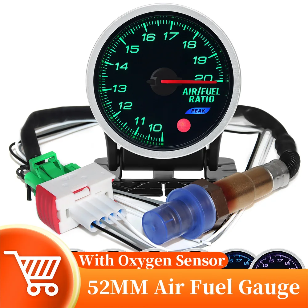 52mm Air Fuel Ratio Gauge With Narrowband O2 Oxygen Sensor7 Colors ...