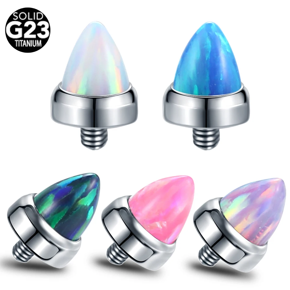 Titanium Opal Bullet Dermal Top Piercings | Industrial Piercing ...