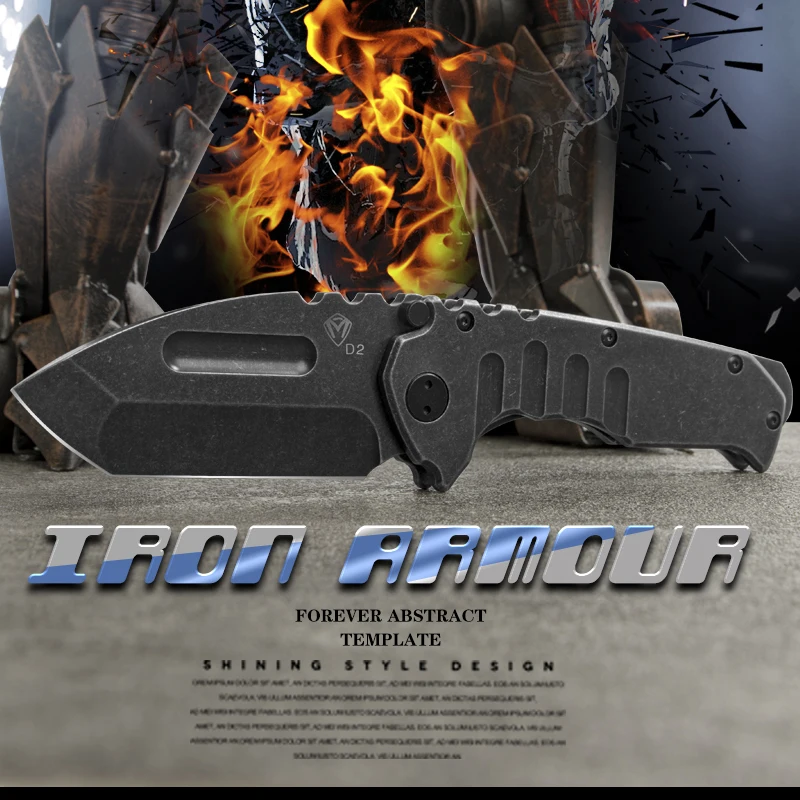 D2 Steel Heavy duty folding knife - Blade HQ