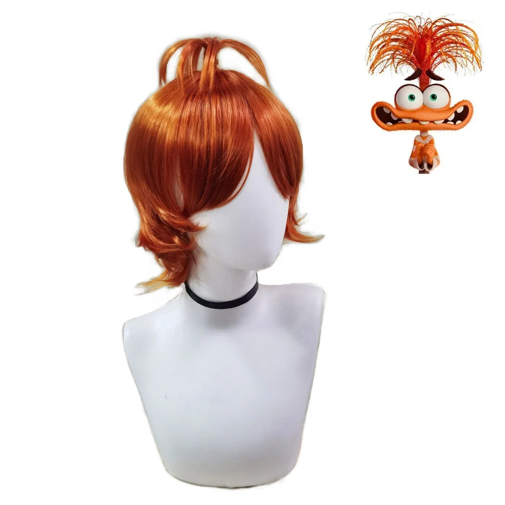 inside-out-anxiety-Orange-Wig-Cosplay-Wig-Short-Orange-Curly-Heat ...