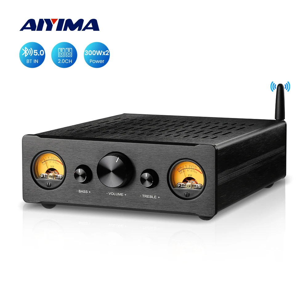 AIYIMA-TPA3255-Bluetooth-Power-Amplifier-VU-Meter-Amplifier-2-0-Stereo-HiFi-Amplificador-APTX-LL ...
