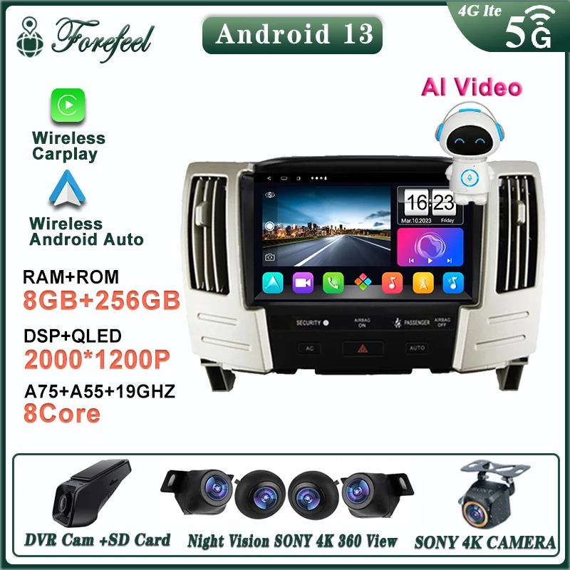 Android-13-Screen-DVD-Multimedia-For-Lexus-RX300-RX330-RX400-2004-2007 ...