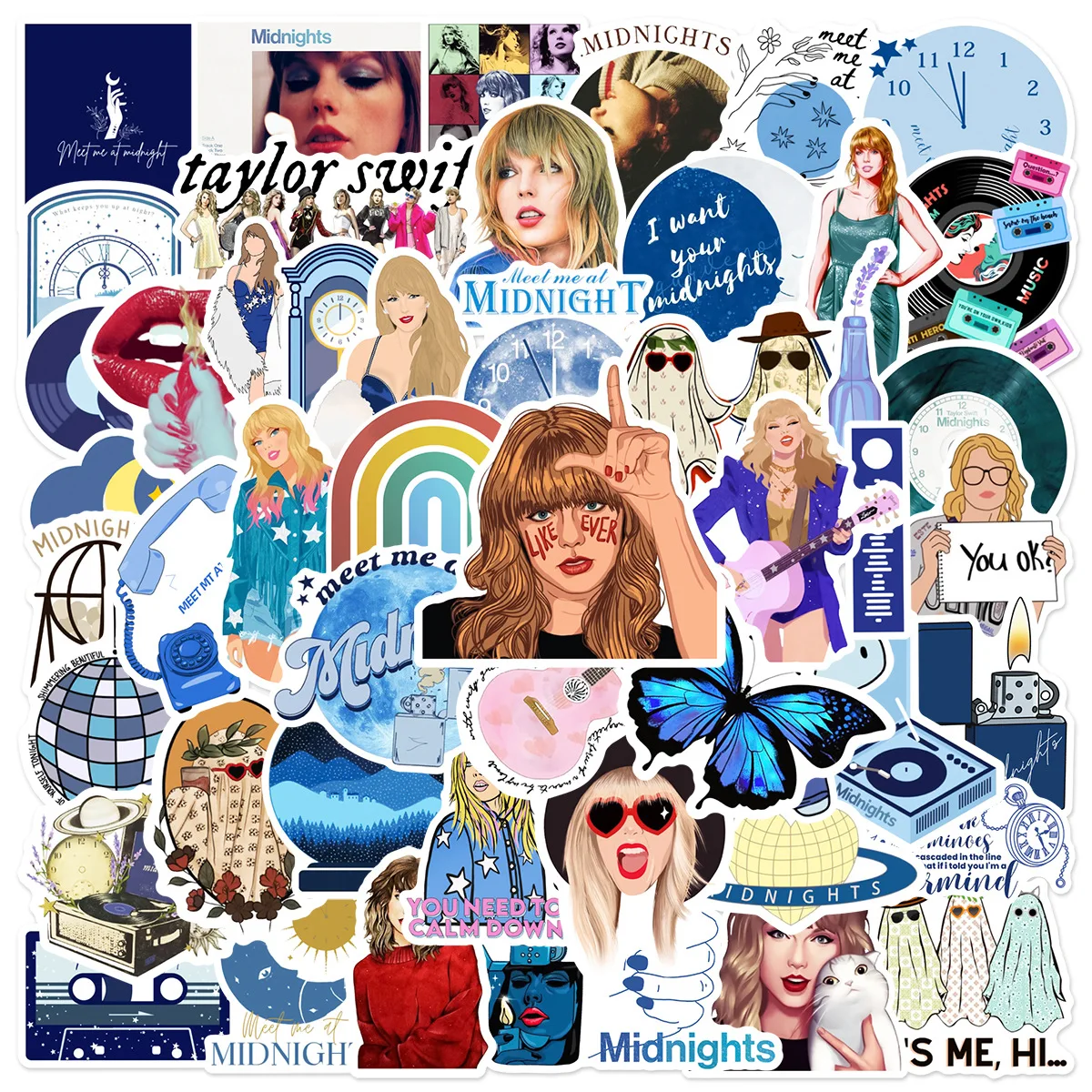 50pcs New Album Midnights Taylor Stickers Aesthetic Decals DIY Phone ...