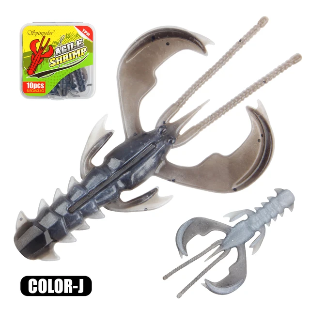 Spinpoler Agile Shrimp Soft Bait TPE/TPR Floating Salted Scented ...