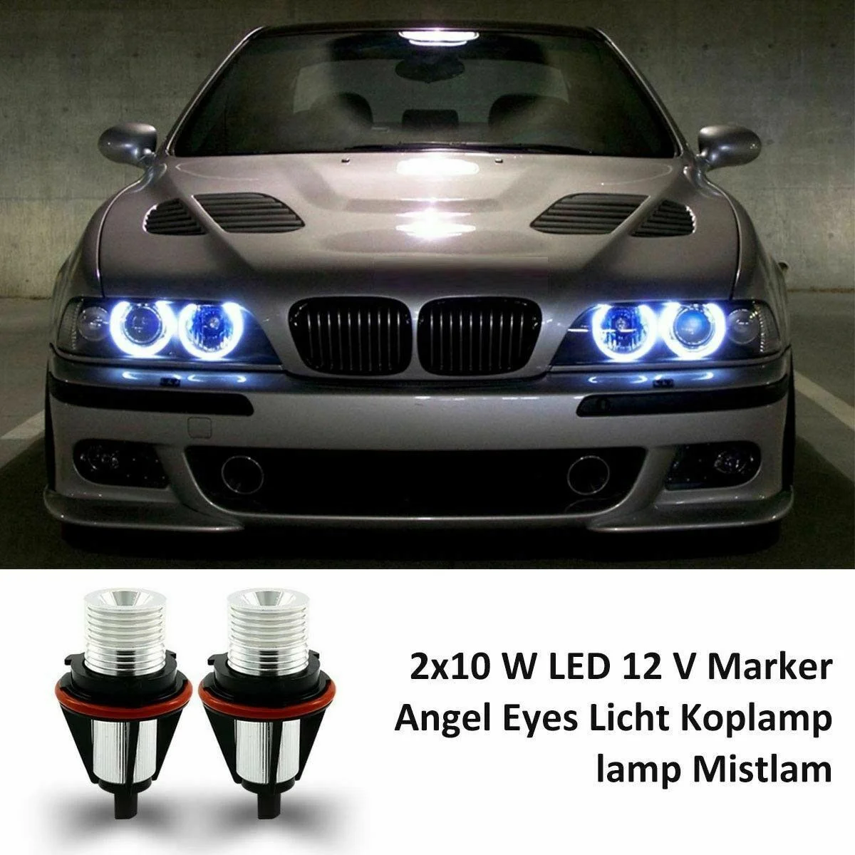 1Pair 8000K White LED Angel Eye Marker Halo Light Bulbs Lamps for BMW ...
