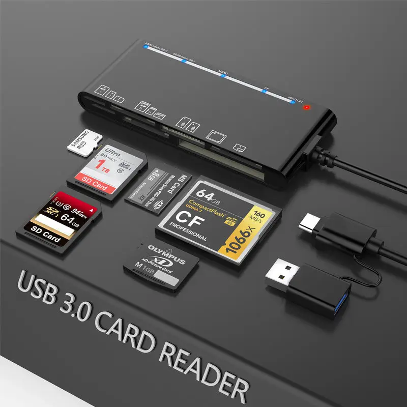 7 in 1 USB 3.0 Card Reader Multifunction Card Reading CF/XD/MS/SD/TF ...