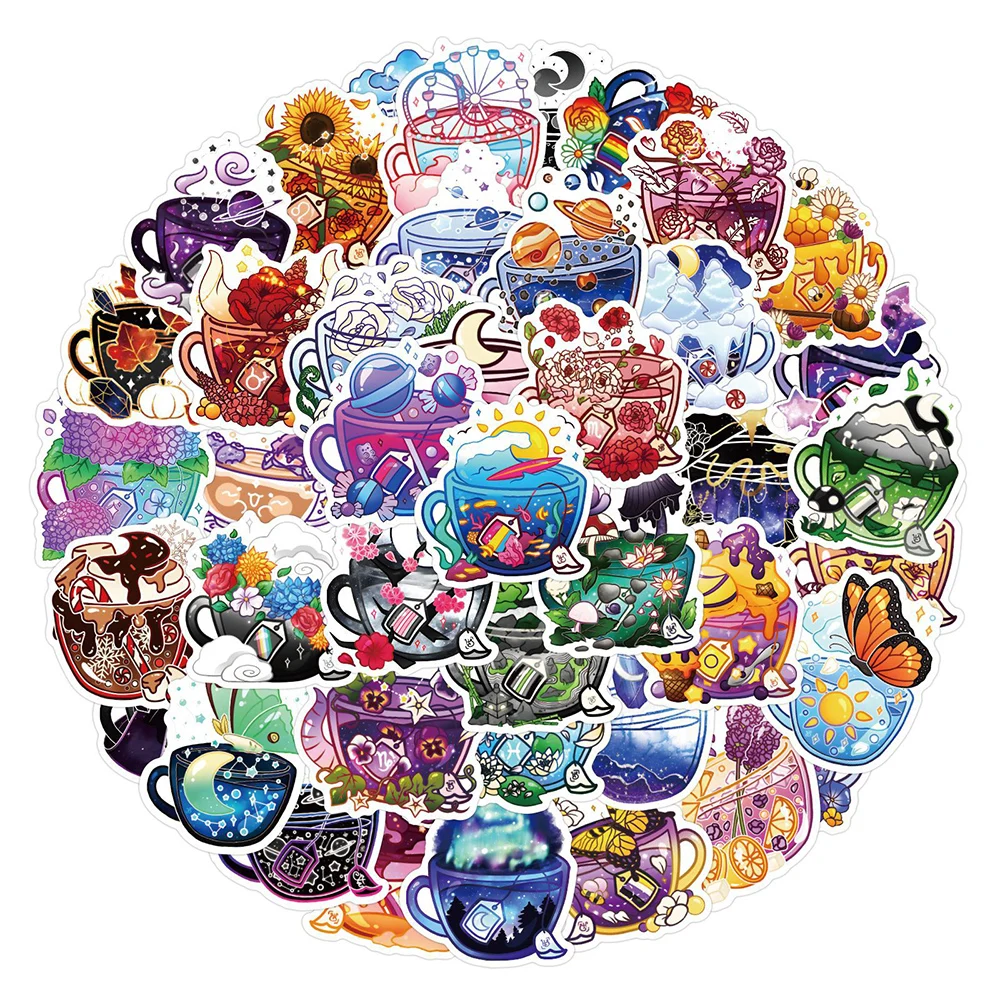 10-30-50pcs-Colorful-Cute-Teacup-Graffiti-Stickers-for-Kid-DIY ...