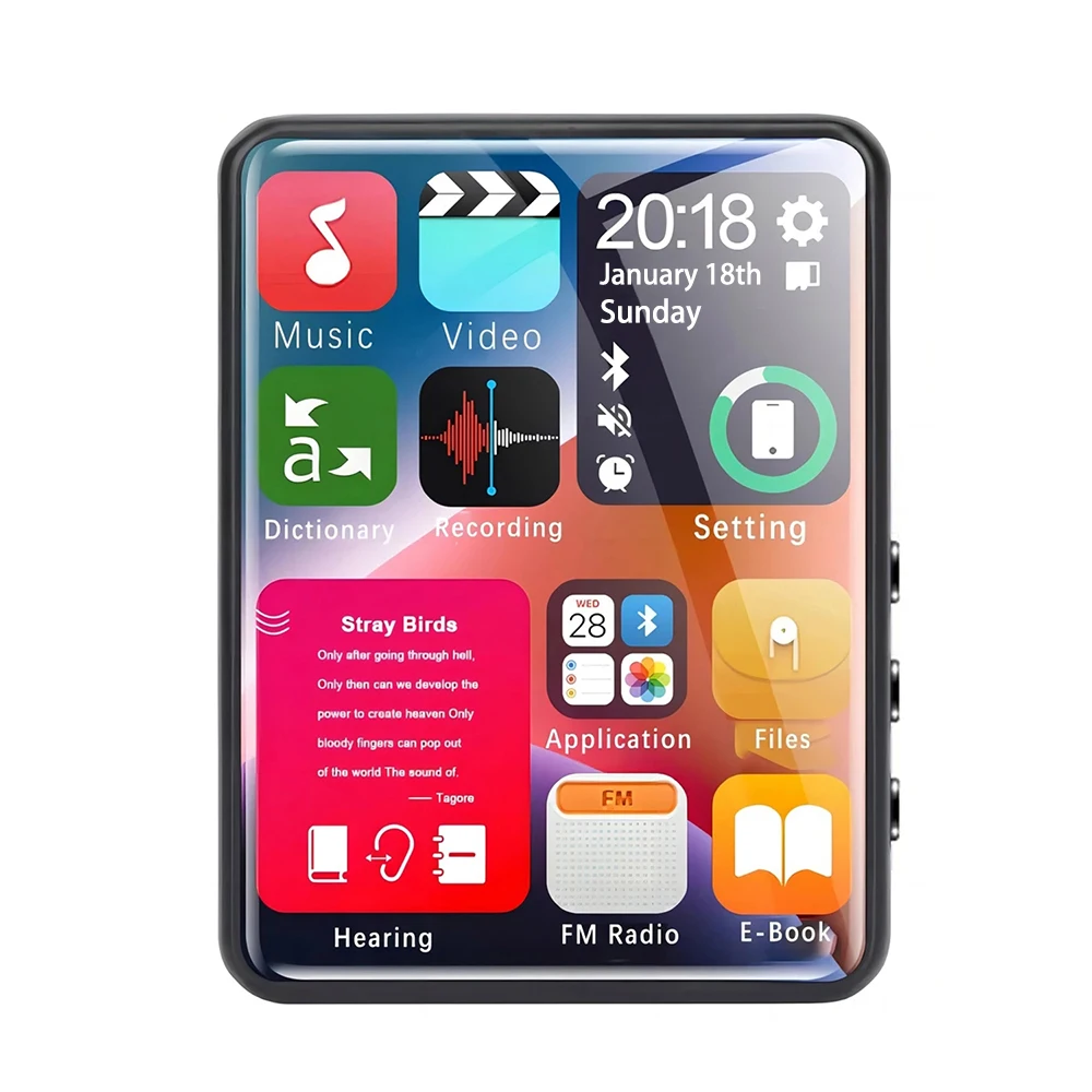 Full-Screen-Touch-MP3-Player-4GB-Bluetooth-Mini-Hifi-HD-Gravador-de-Voz ...