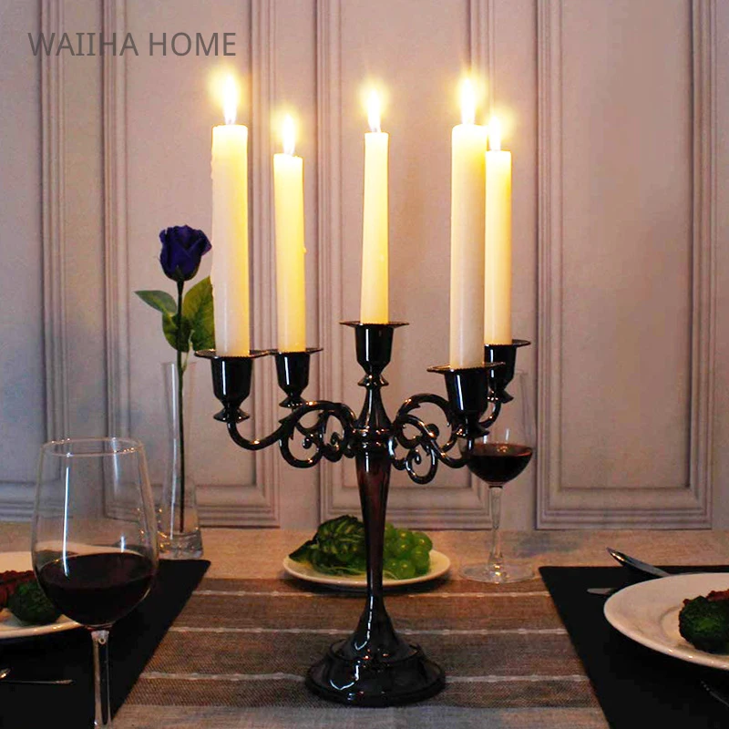 Casti-ais-retr-de-metal-chapeado-candelabro-estilo-europeu-pilar-rom ...