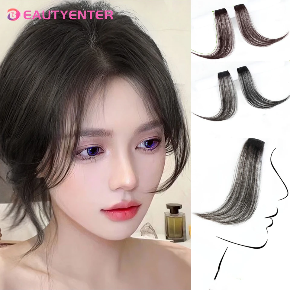 BEAUTYENTER-Wig-Middle-part-Bangs-Hair-Extensions-Clip-In-Forehead ...