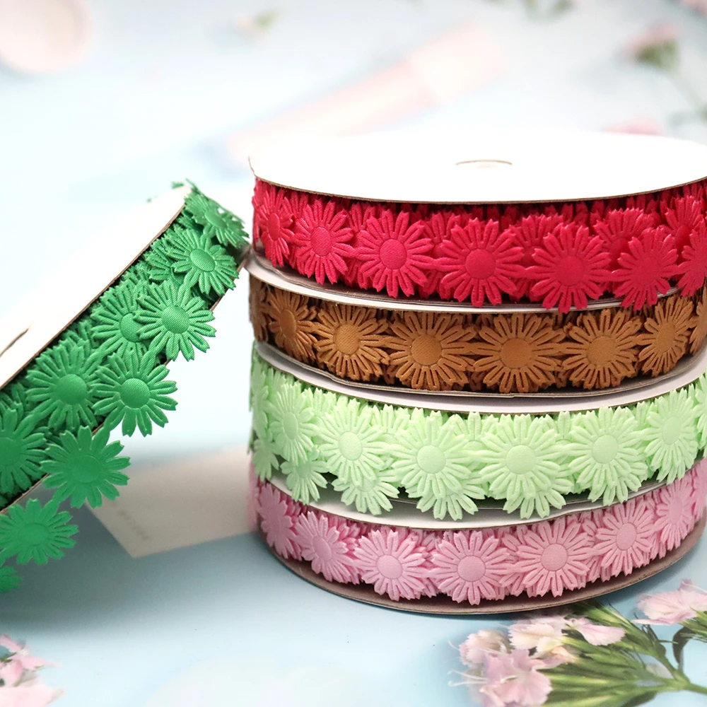 20Yards Daisy Ribbon Flower Floret Lace For Garment Sewing Fabric Edge ...