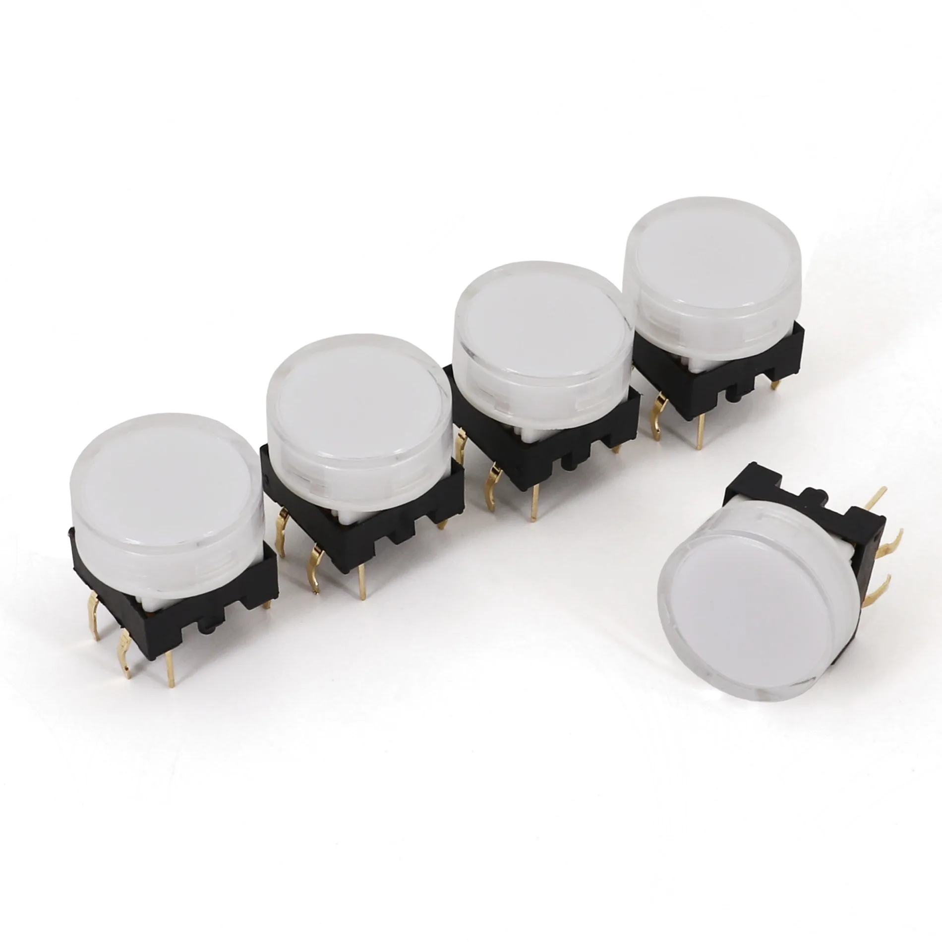5Pcs-TS27-Round-15mm-6Pin-with-LED-Momentary-SPST-PCB-Push-Button-Click ...