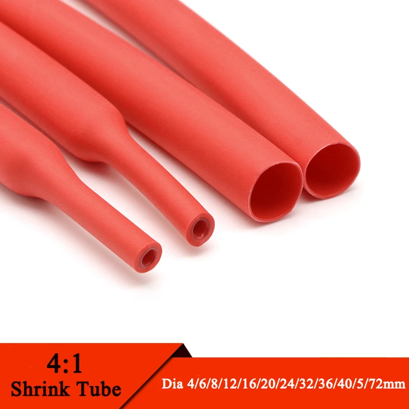 1m 4:1 Heat Shrink Tube With Glue Thermoretractile Heat Shrinkable Tubing Dual Wall Heat Shrink ...