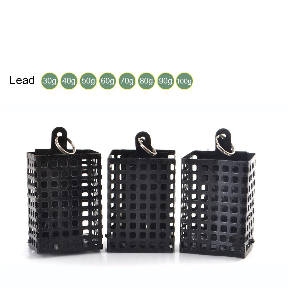 30/40/50/60/70/80/90g Feeder Metal Bait Cage Container Bait Basket ...
