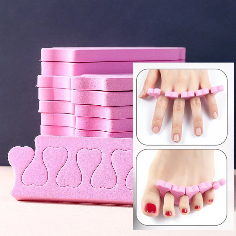 20pcs/bag Pink Nail Art Toes Separators Fingers Feet Sponge Soft Gel UV ...