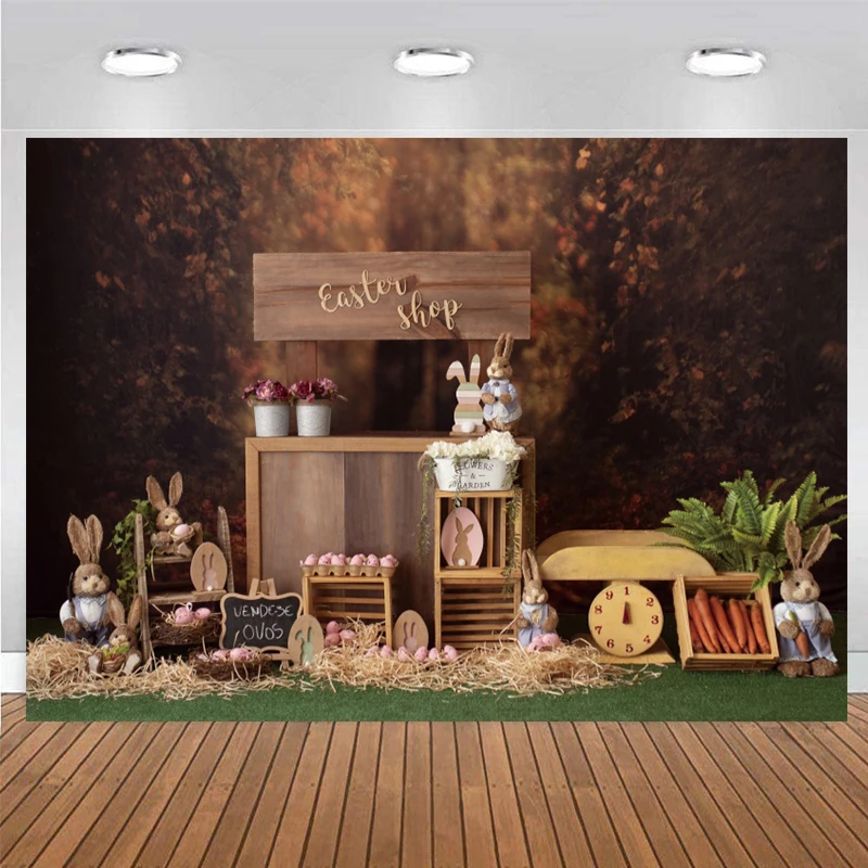 Photo-Studio-Background-Easter-Bunny-Shop-Decorations-Banner-Spring ...