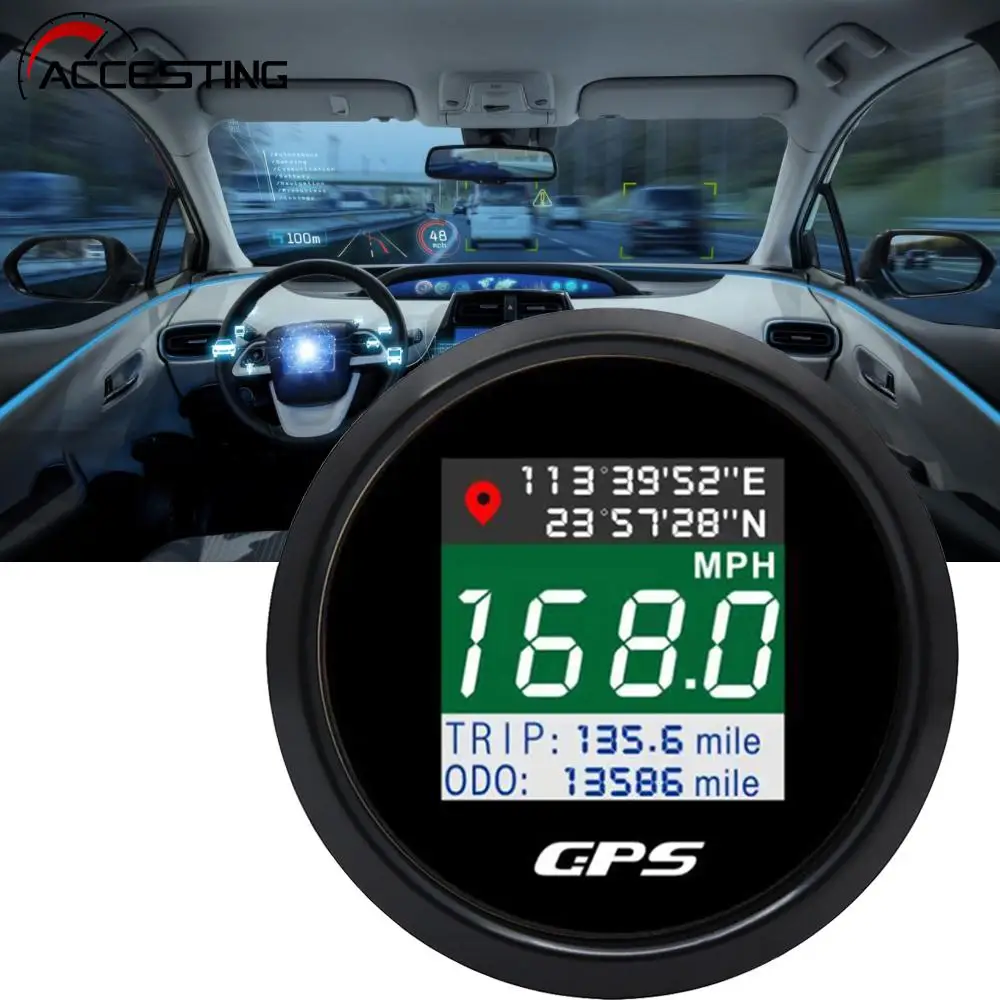 52mm-Digital-GPS-Speedometer-TFT-Screen-Waterproof-Odometer-adjust-Mph ...