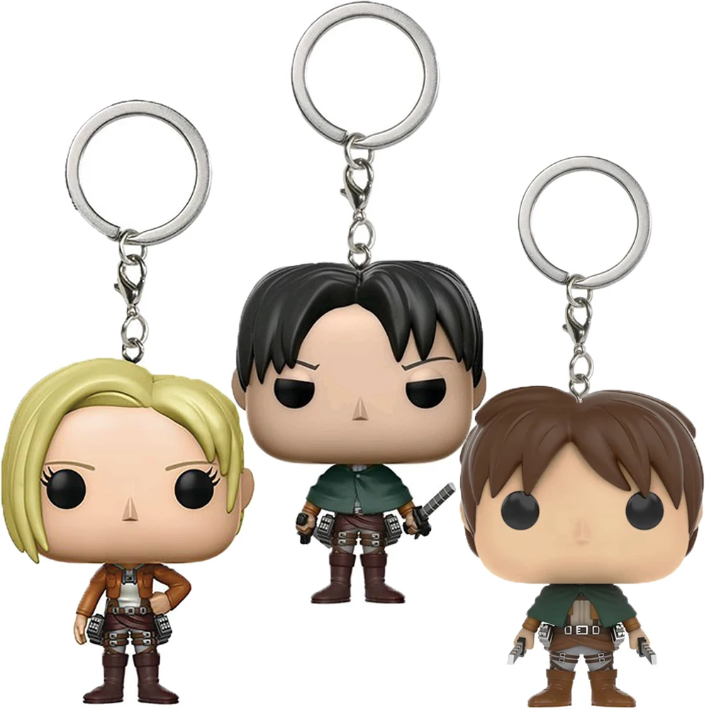 Pocket Keychain Attack on Titan Levi Ackerman Eren Jaeger Annie ...