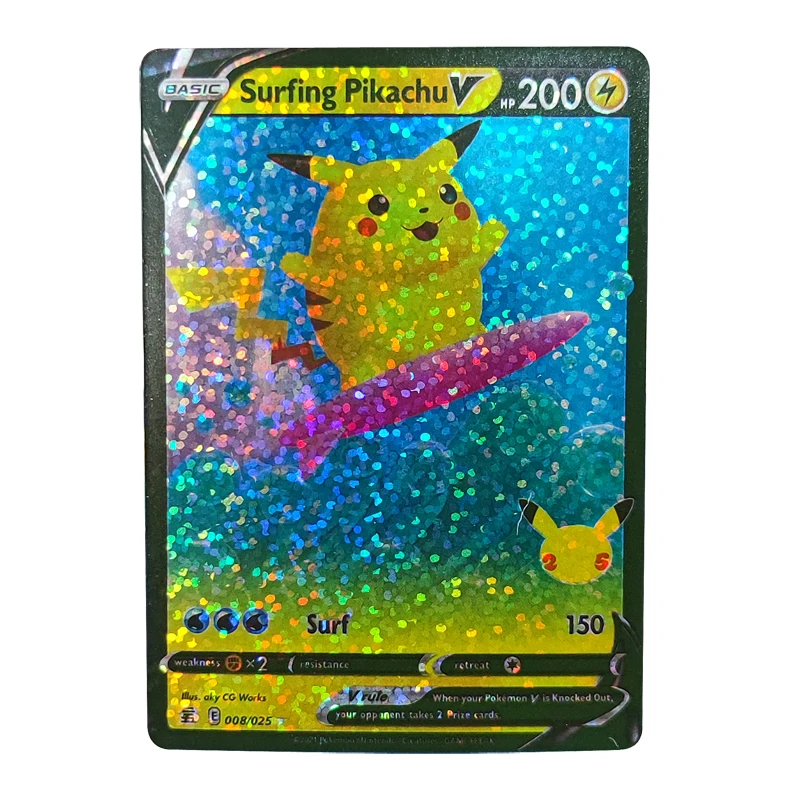 8.8X6.3Cm 25Th Anniversary Diy V Max Cards Pikachu Charizard Trainer ...
