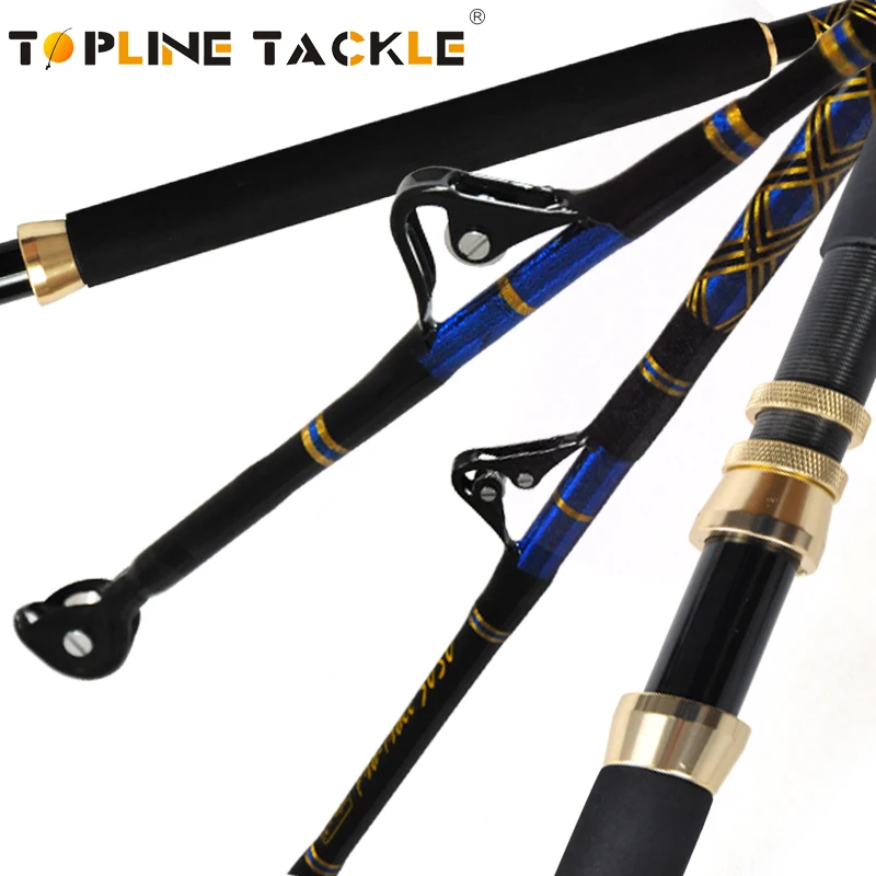 Topline Tackle Saltwater Offshore Heavy Trolling Fishing Rod Roller ...