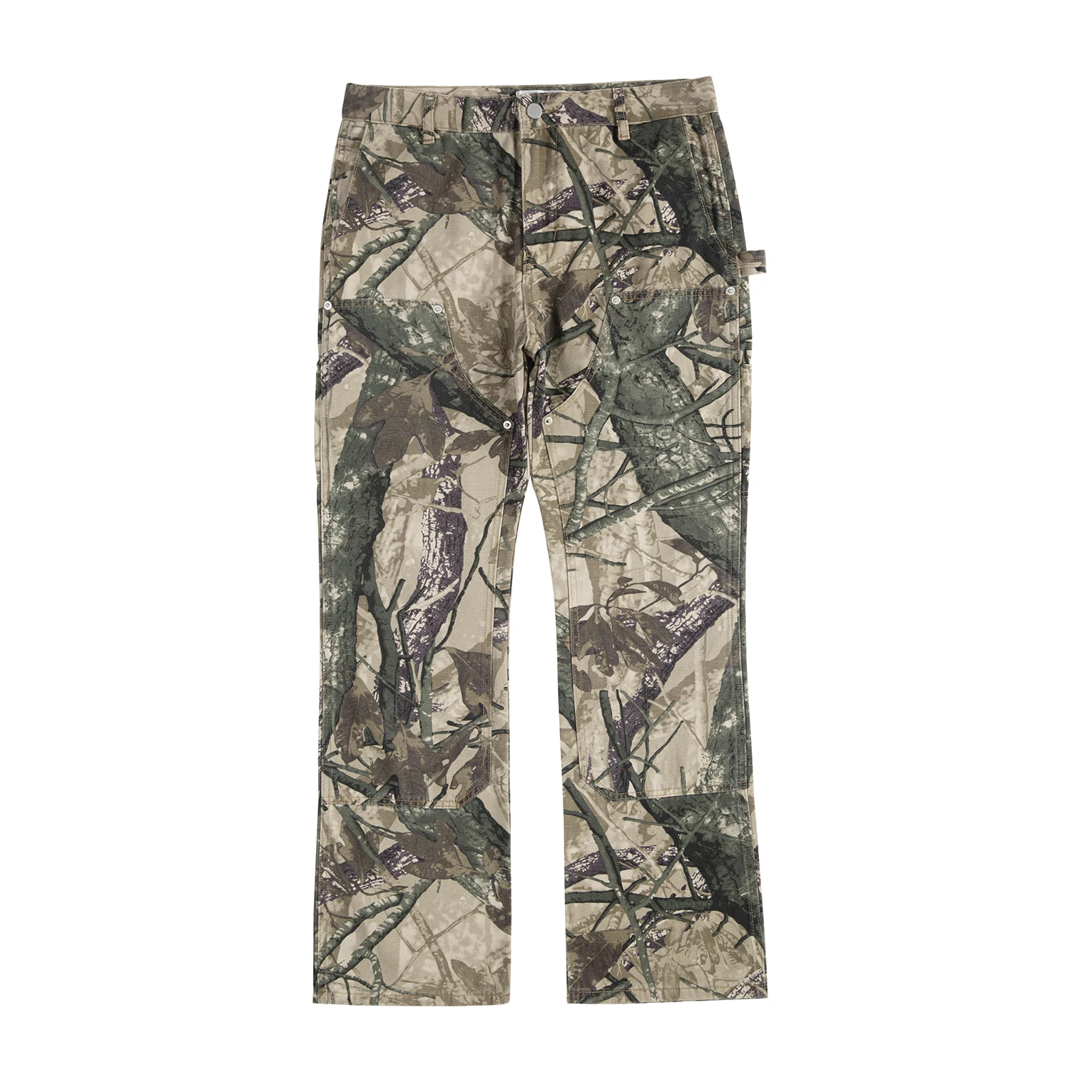 High-Street-Leaf-Camouflage-Logging-Pants-for-Men-Straight-Patchwork ...