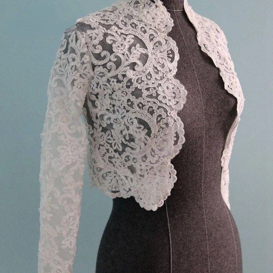 Long-Sleeve-Wedding-Bolero-Appliques-Bridal-Wraps-for-Wedding-Party ...
