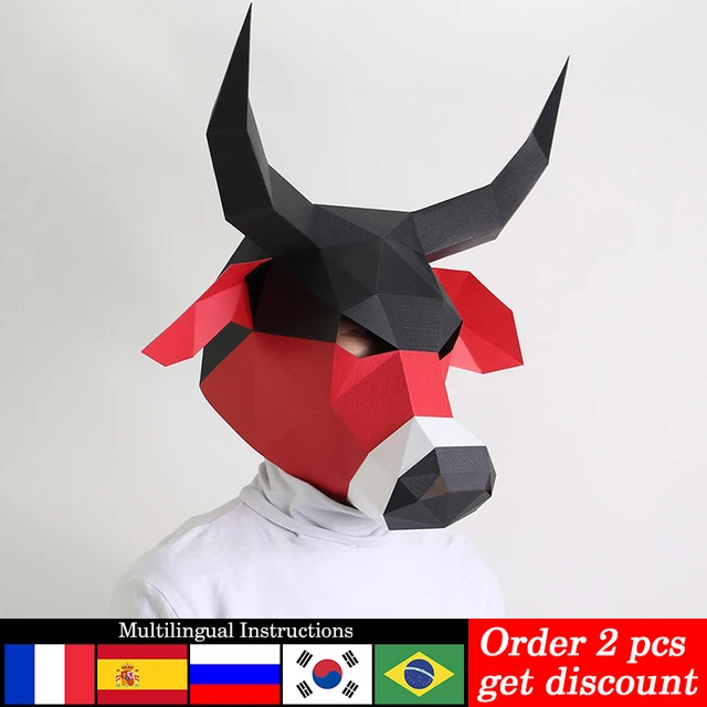 Bull Mask 3D Papercraft Model Free Printable Papercraft, 41% OFF