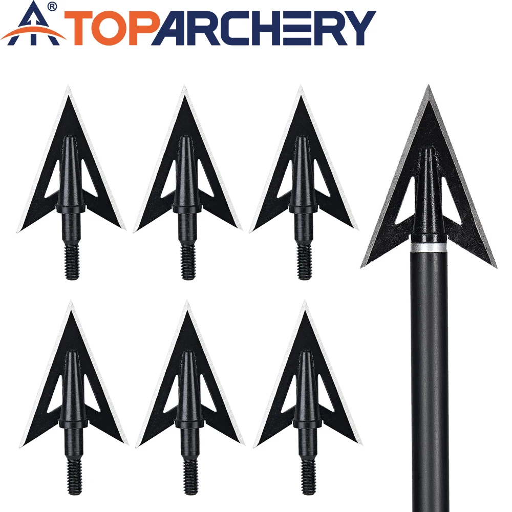 6/12/24pcs Hunting Broadheads 100Grain Sharp Screw-in Arrow Heads Arrow ...